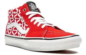 VANS Supreme X Grosso Mid Monogram S Suede Sneakers - Red