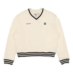 Adidas X Sporty & Rich V-neck Sweater - Beige