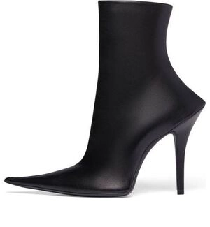 Balenciaga Witch 110mm Pointed Toe Zip-up Booties - Black