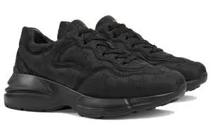 Gucci Rhyton Monogram Nylon Sneakers - Black