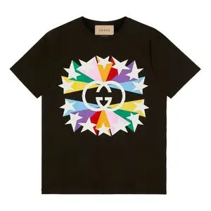 Gucci Fw21 Interlock Double G Printing Cotton Short Sleeve T-shirt - Black