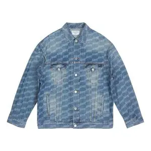 Balenciaga Bb Monogram Denim Jacket - Blue