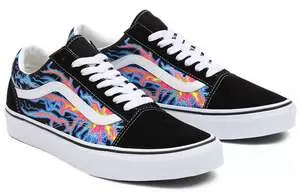 VANS Old Skool Electric Flame Sneakers - Black/white/blue