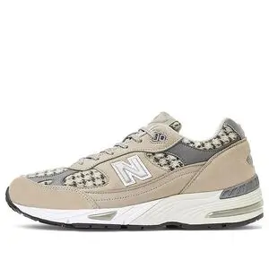 NEW BALANCE Harris Tweed X 991 Made In England Houndstooth Sneakers - Khaki/white/gray