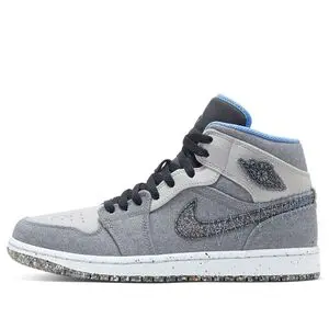 JORDAN 1 Mid Crater Grey University Blue Sneakers - Grey/blue/black