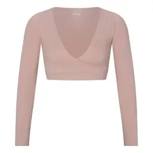 Nike X Skims Matte Wrap Long Sleeve Cropped Top - Himalayan