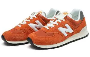 NEW BALANCE 574 "orange Burst" Lace-up Sneakers - Orange/white