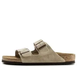 BIRKENSTOCK Arizona Suede Leather Sandals - Beige