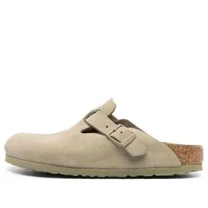 BIRKENSTOCK Boston Suede Leather Clogs - Green