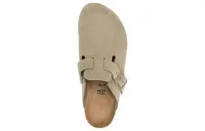 BIRKENSTOCK Boston Suede Leather Clogs - Green