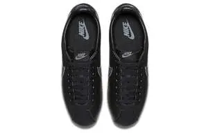 Nike Classic Cortez Leather Low Top Sneakers - Black/dark Grey