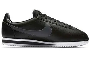 Nike Classic Cortez Leather Low Top Sneakers - Black/dark Grey