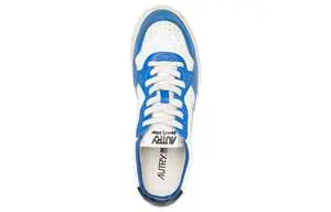 AUTRY Medalist Leather Low Top Sneakers - White/black/azure
