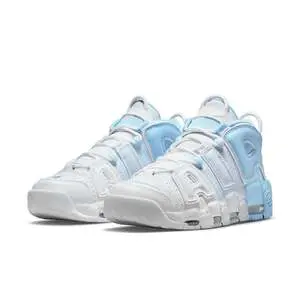 Nike More Uptempo High Top Sneakers - White/light Blue