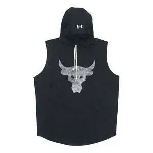 Under Armour Project Rock Terry Sleeveless Hoodie - Black
