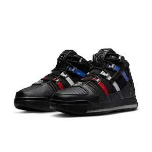 Nike Zoom Lebron 3 Retro 'barbershop' Mid Top Sneakers - Black/red/blue