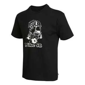 Nike Nike Sb Skateboard Sports Printing Loose Knit Short Sleeve 'black' Black/multi-color
