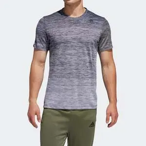 Adidas Gradient Tee Training Sports Round Neck Pullover Short Sleeve Metallic Black - Goldblack