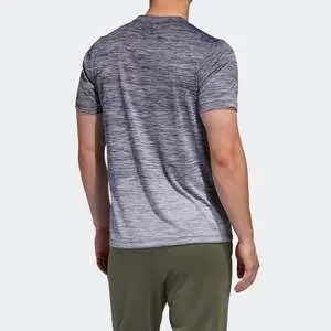 Adidas Gradient Tee Training Sports Round Neck Pullover Short Sleeve Metallic Black - Goldblack