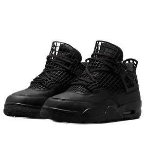 JORDAN 4 Retro 'net Black' Sneakers - Black/black/metallic Silver
