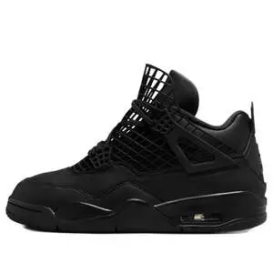 JORDAN 4 Retro 'net Black' Sneakers - Black/black/metallic Silver