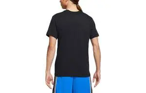 Nike Cartoon Lebron James Shooting Printing Sports Round Neck Short Sleeve T-shirt - Black
