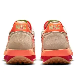 Nike X Sacai X Clot Ldwaffle "net Orange Blaze" Sneakers - Creamwhite/orange