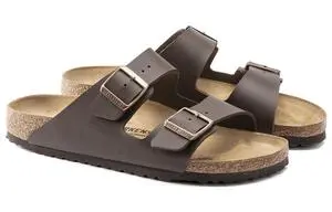 BIRKENSTOCK Arizona Birko Flor Slides - Brown