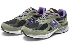 NEW BALANCE 990v3 Made In Usa "olive Leaf" Sneakers - Army Green/black