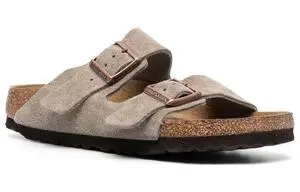 BIRKENSTOCK Arizona Soft Footbed Suede Leather Sandals - Tan