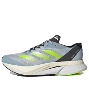 Adidas Adizero Boston 12 Athletic Lace-up Sneakers - Wonder Blue/lucid Lemon/carbon