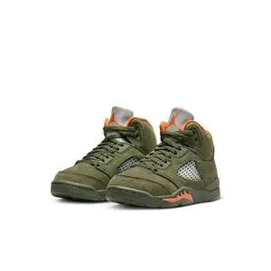 JORDAN 5 Retro High Top Sneakers - Army Olive/solar Orange