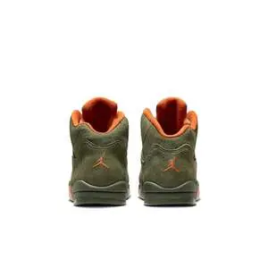 JORDAN 5 Retro High Top Sneakers - Army Olive/solar Orange