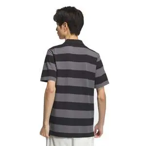 Adidas Pique Stripe Polo Shirt Asia Sizing 'black Grey - Black/grey