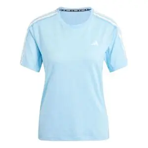 Adidas Adidas Own The Run 3-Stripes T-Shirt Blue