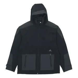 Adidas Sports Training Woven Windproof Hooded Logo Jacket - Black