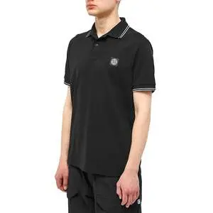 Stone Island Patch Polo Shirt - Black
