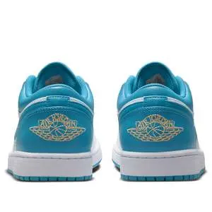 JORDAN Air 1 Low "aquatone" Leather Sneakers - Aquatone/celestial Gold/white