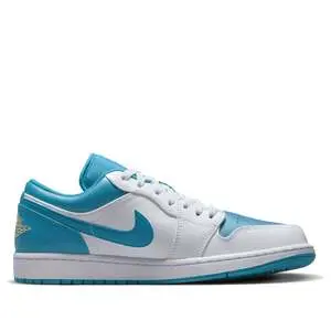 JORDAN Air 1 Low "aquatone" Leather Sneakers - Aquatone/celestial Gold/white