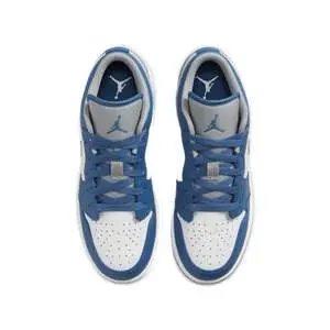 JORDAN 1 Low 'true Blue Cement' Sneakers - White/gray/blue