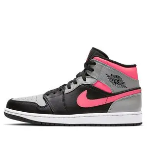 JORDAN Jordan Air 1 Mid Pink Shadow Sneakers Black/hot Punch/white
