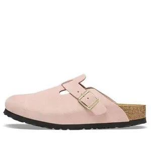 BIRKENSTOCK Birkenstock Boston Suede Leather Clogs Pink/brown/gold