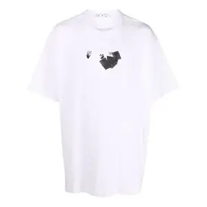 Off-White Fw21 Round Neck Arrow Pattern Printing Short Sleeve Loose Fit T-shirt - White