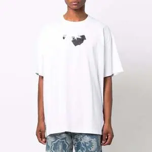 Off-White Fw21 Round Neck Arrow Pattern Printing Short Sleeve Loose Fit T-shirt - White