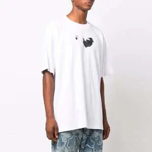Off-White Fw21 Round Neck Arrow Pattern Printing Short Sleeve Loose Fit T-shirt - White