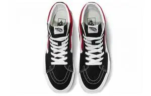 VANS Sk8-hi Sidewall Logo Suede Skate Shoes - Black/racing Red