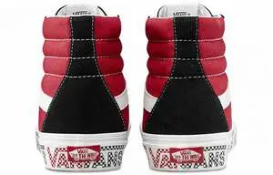 VANS Sk8-hi Sidewall Logo Suede Skate Shoes - Black/racing Red