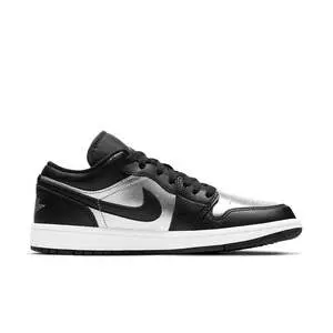 JORDAN 1 Low Se 'silver Toe' Sneakers - Black/silver