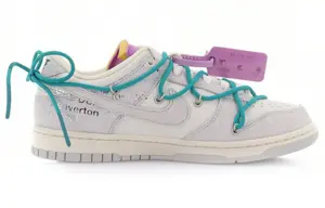 Nike X Off-white Dunk Low 'lot 36 Of 50' Sneakers - Gray/white