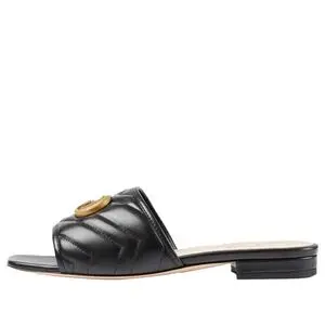 Gucci Double G Quilted Leather Slides
